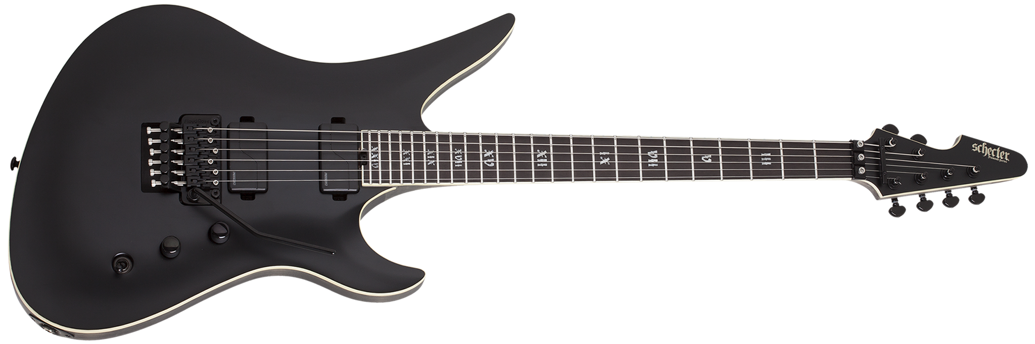 Schecter DIAMOND SERIES SLS Elite Avenger-FR Evil Twin Satin Black 6 ...