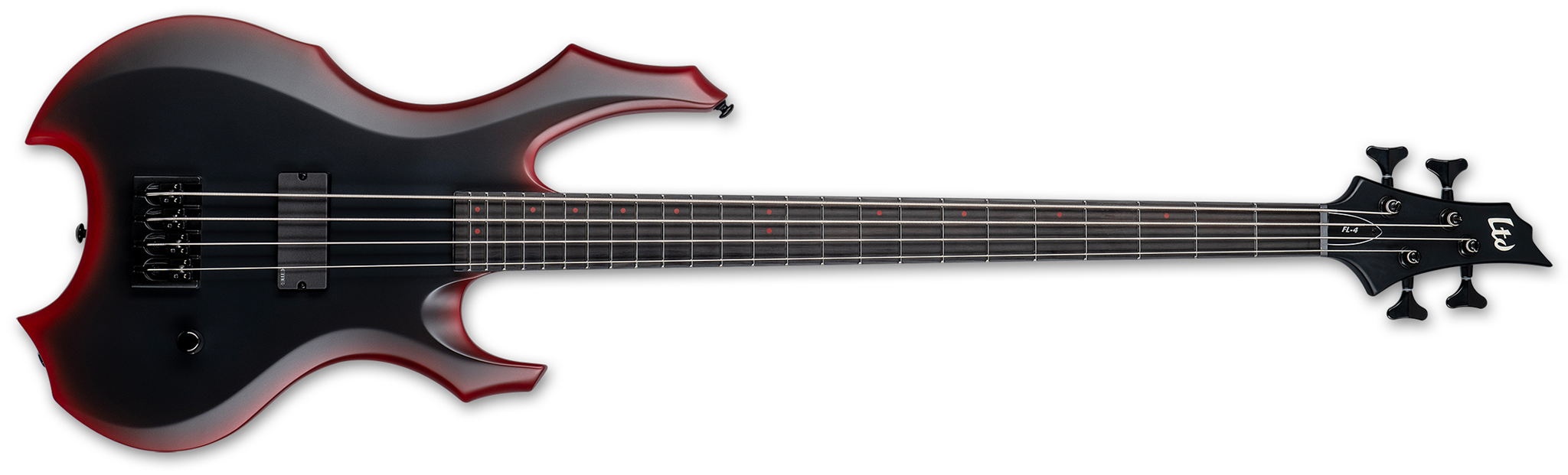 LTD SIGNATURE SERIES FL-4 Black Red Burst Satin 4-String Electric Bass ...