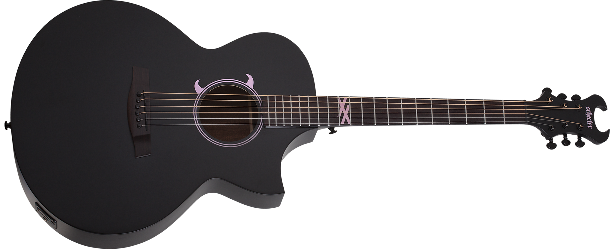 Schecter DIAMOND SERIES Machine Gun Kelly Satin Black 6-String Acoustic ...