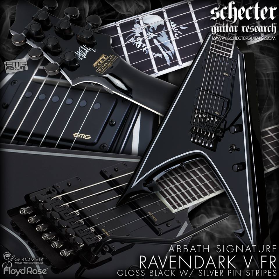 Schecter DIAMOND SERIES Artist Series Raven Dark V FR Abbath 6-String ...