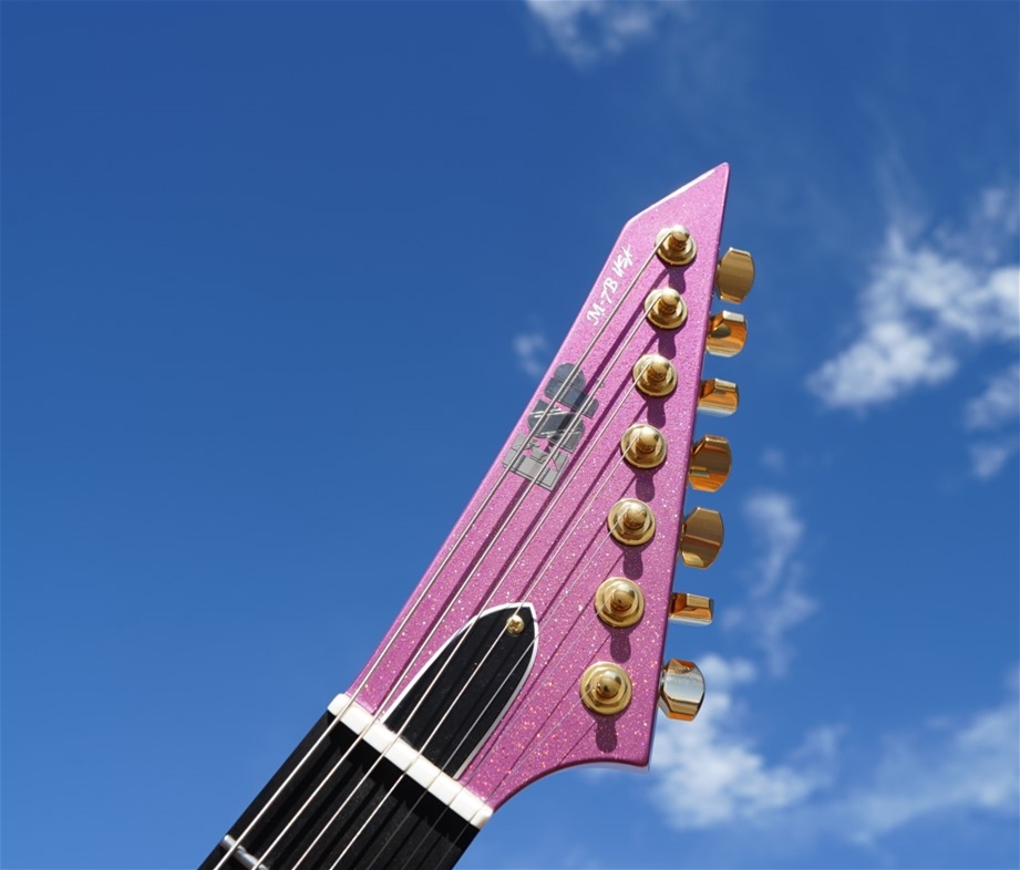 ESP USA M-7B HT Disco Pink Sparkle 7-String Electric Guitar 2024