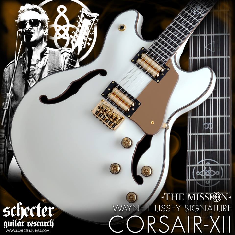 Schecter DIAMOND SERIES Wayne Hussey Corsair-12 Ivory finish 12-String ...